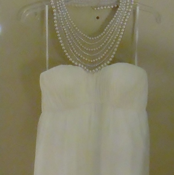 Aidan Mattox | Dresses | Aiden Maddox Pearl And White Chiffon Dress ...